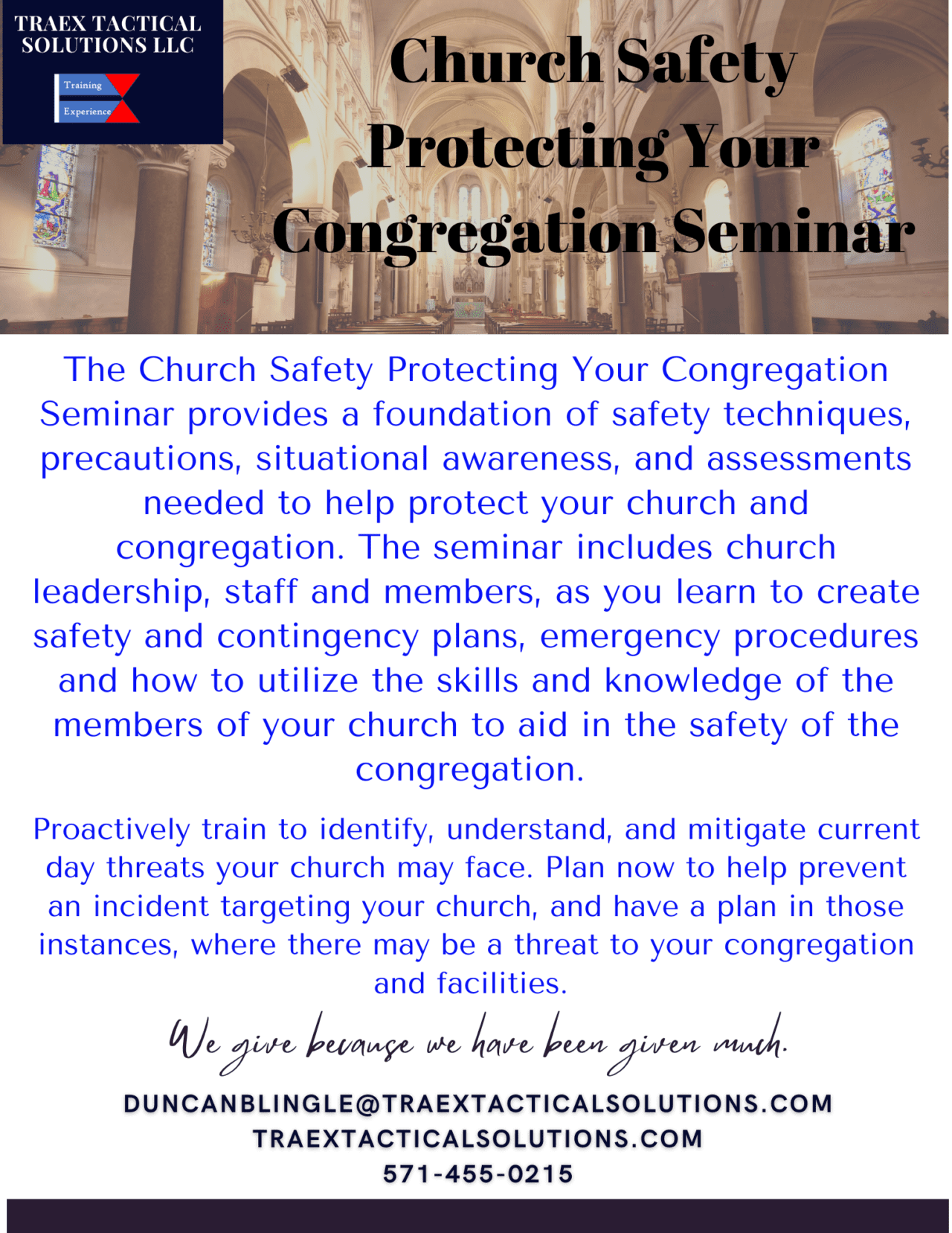 USCCA Church Safety Protecting Your Congregation - TRAEX Tactical ...