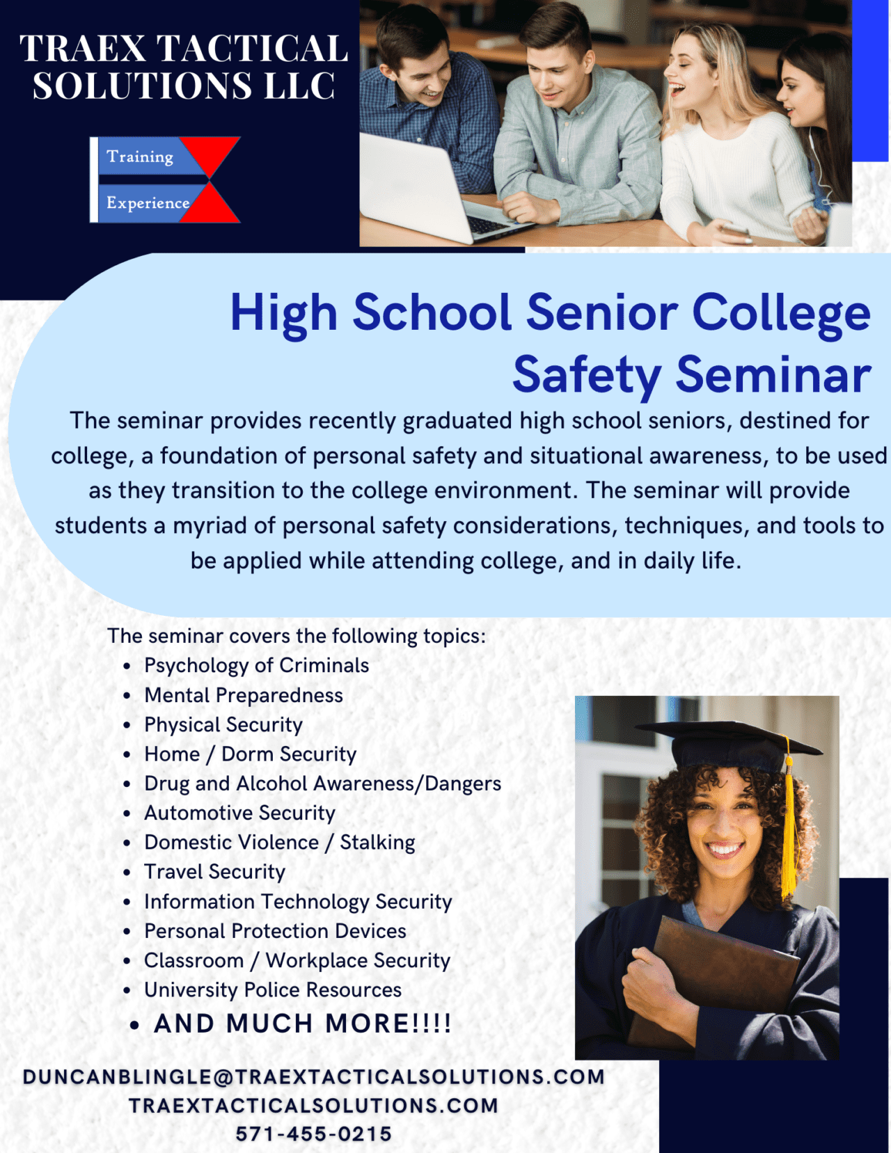 TRAEX High School Senior College Safety - TRAEX Tactical Solutions LLC