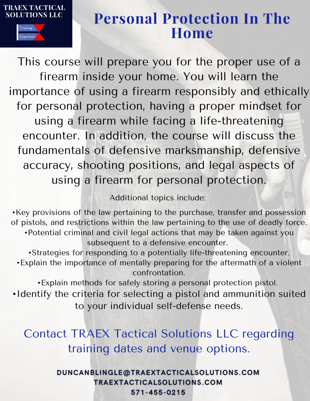 NRA Personal Protection in the Home - TRAEX Tactical Solutions LLC