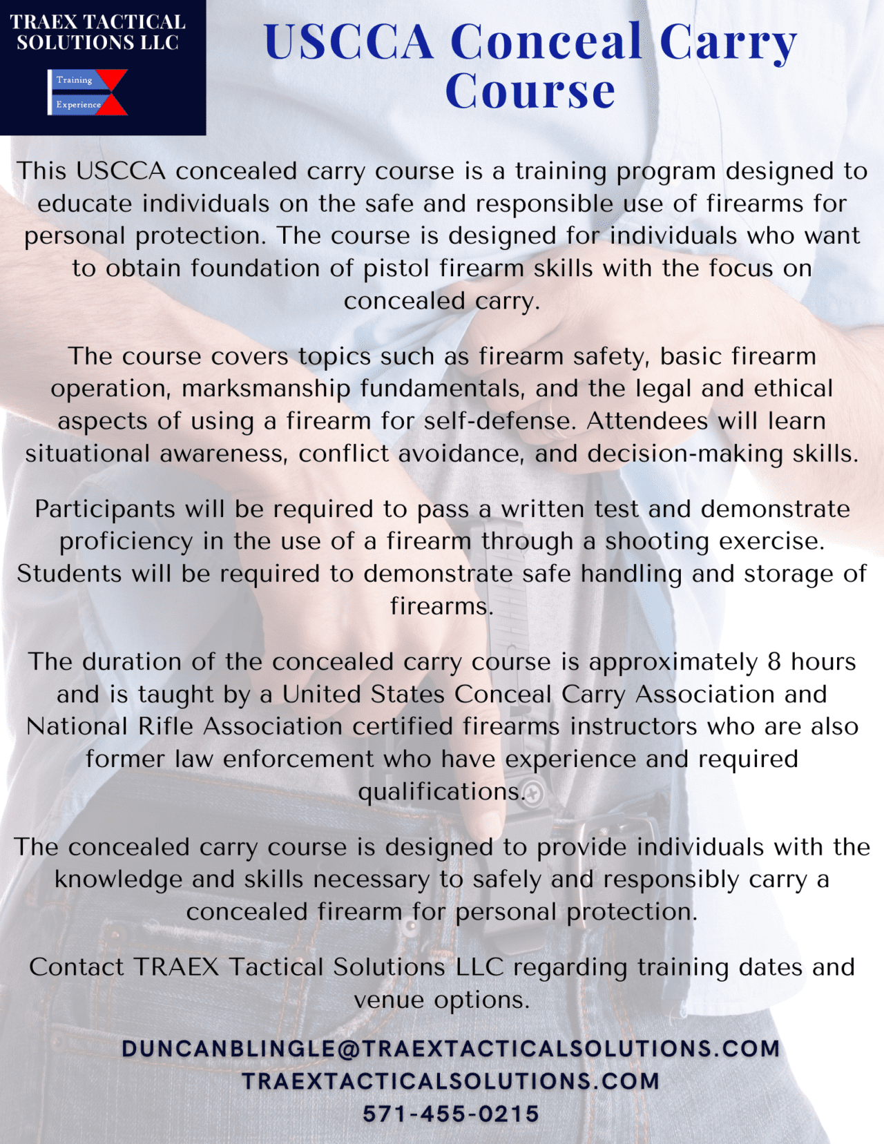 USCCA Conceal Carry Course - TRAEX Tactical Solutions LLC