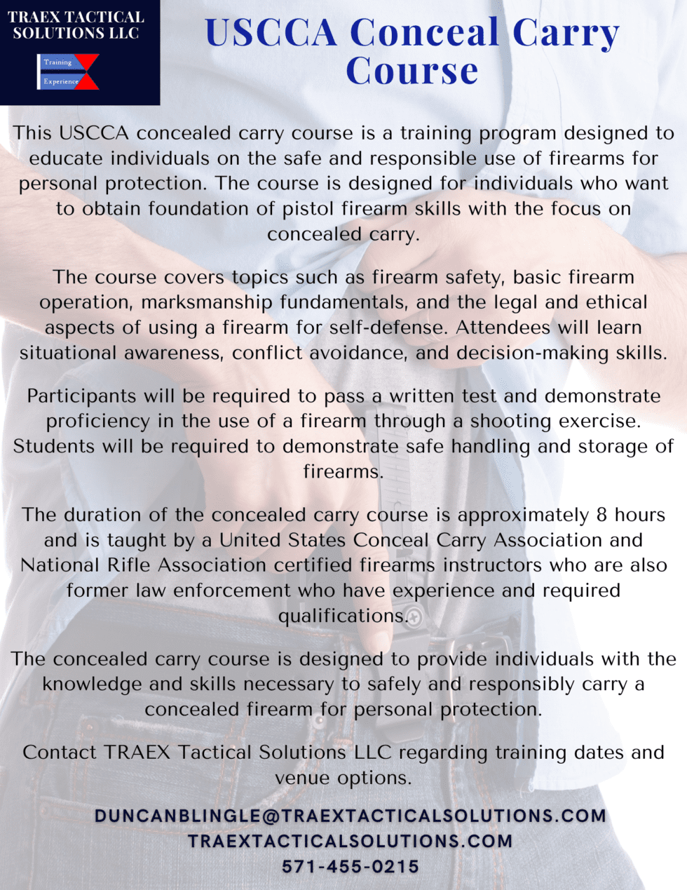 USCCA Conceal Carry Course - TRAEX Tactical Solutions LLC
